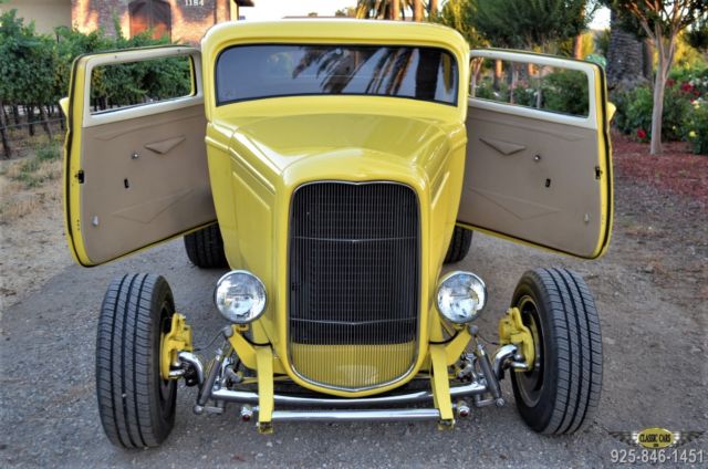 1932 FORD MODEL A 3 WNDOW - ZINC YELLOW, AMERICAN GRAFITTI STYLE COUPE ...