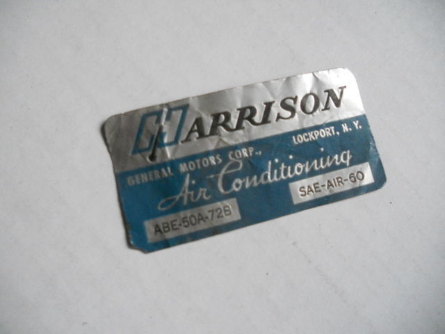 Factory A/C Compressor Sticker - Classic Pontiac GTO 1966 for sale