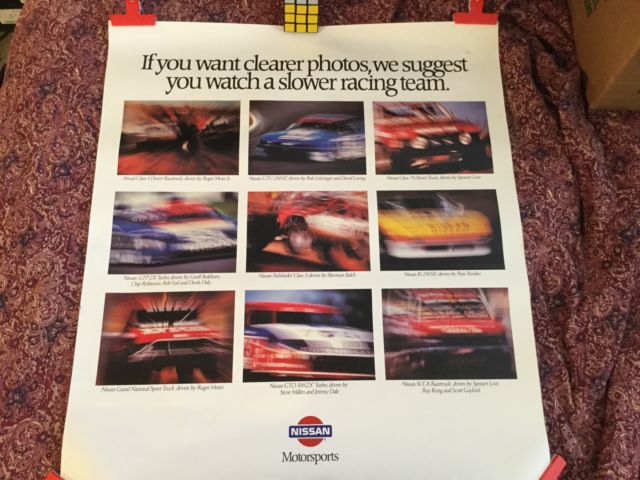 NISSAN MOTORSPORT POSTER,SCCA,GTO 300ZX,GTP,Class 4, Mears Jr,Brabham ...