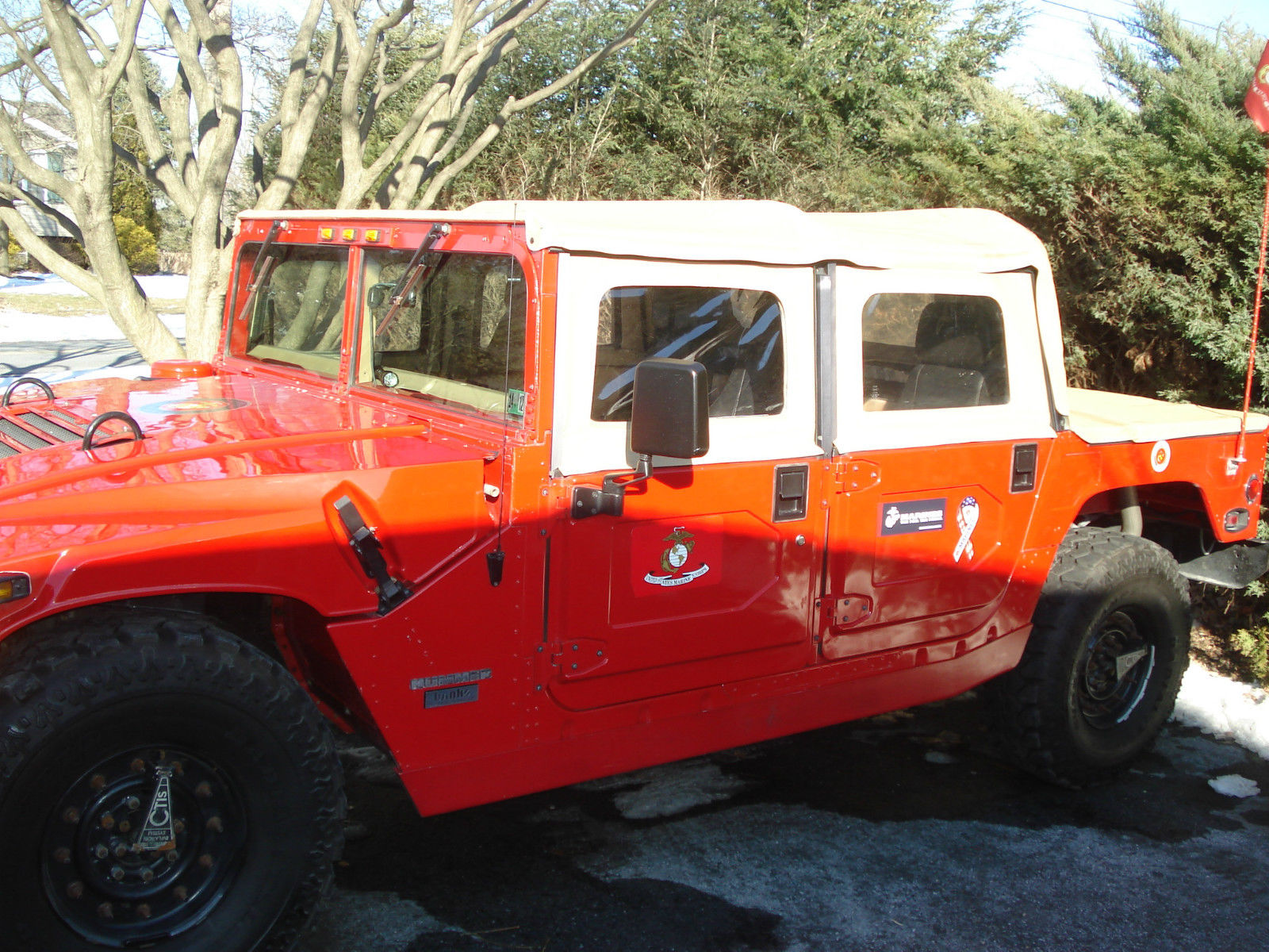 RED HmVee Convertible Generation I 1994 LOW MILEAGE Excellent Condition ...